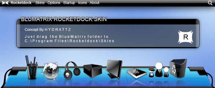 BluMatriX Rocketdock Skin by HYDRATTZ on DeviantArt
