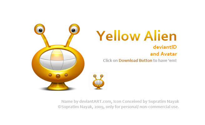 Yellow Alien deviantID+ Avatar by HYDRATTZ on DeviantArt