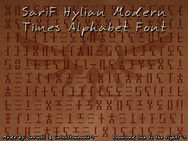 SariF Hylian Modern Times Alphabet Font by Sarinilli on DeviantArt