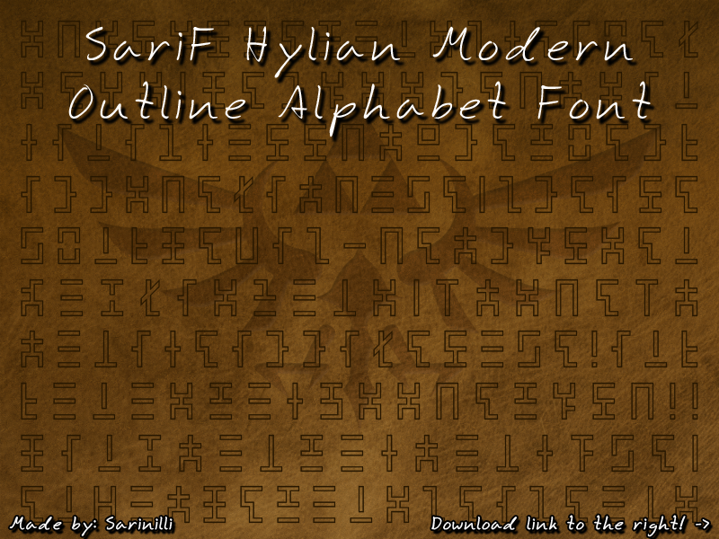 SariF Hylian Modern Outline Alphabet Font by Sarinilli on DeviantArt