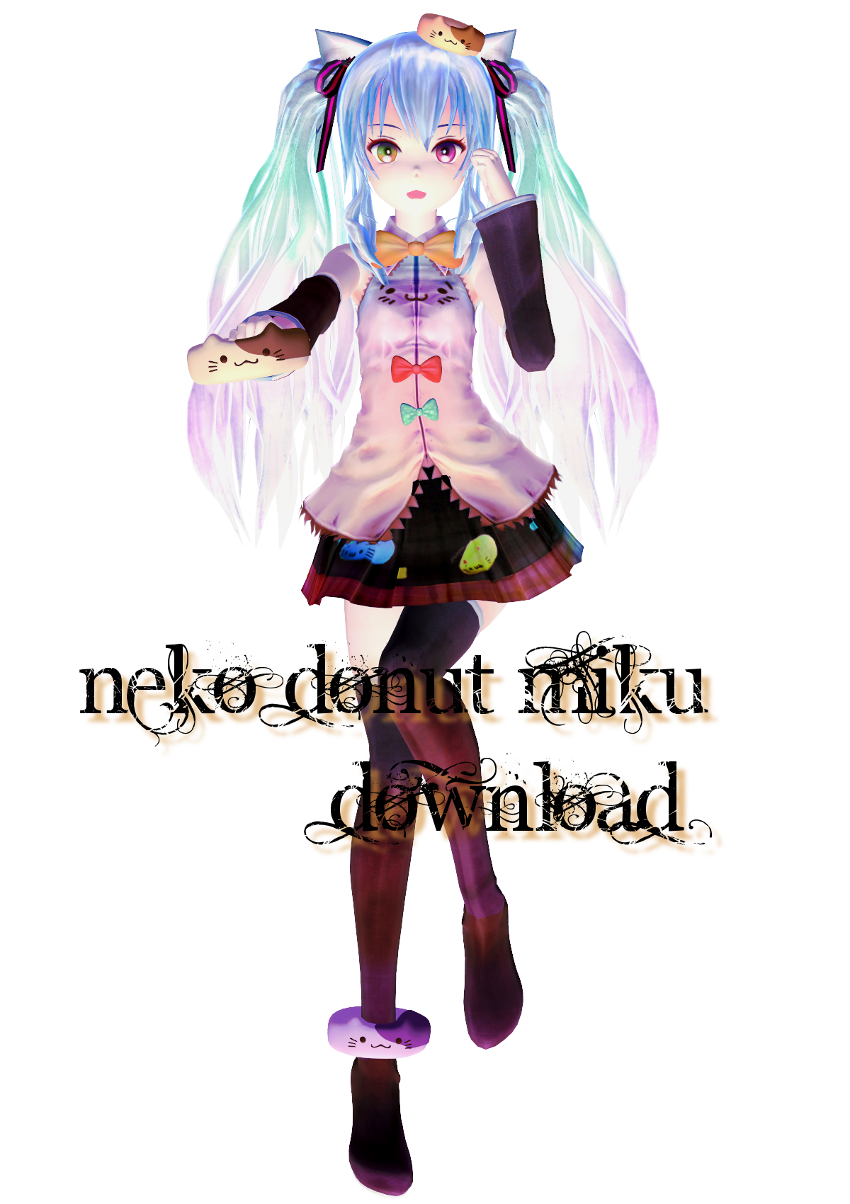 Watercolor Neko Donut Miku Download by Ichigimy on DeviantArt