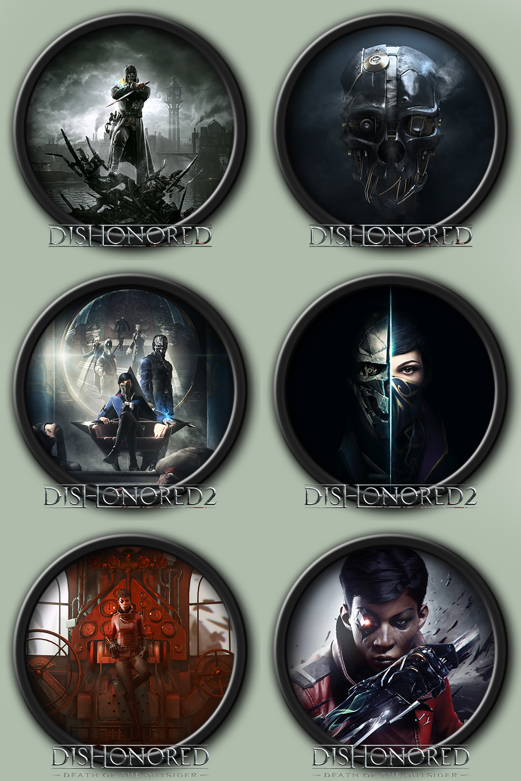 Dishonored Collection Icons by kodiak-caine on DeviantArt