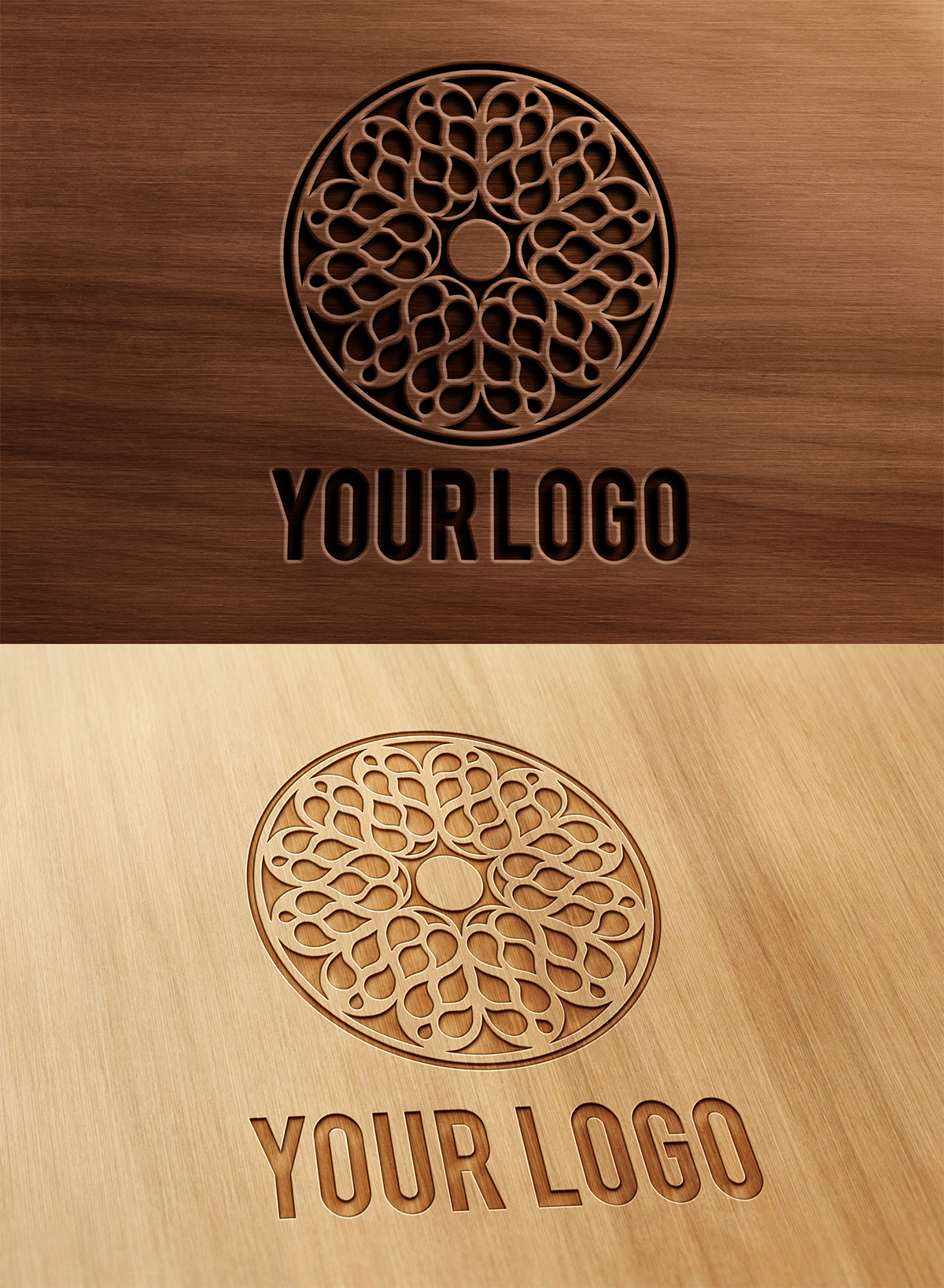 Carved and Pressed Wood Logo Mock-Up by wabbitns on DeviantArt