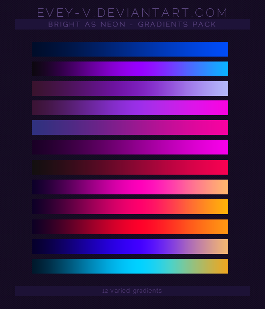 #14 Gradients Pack - Bright As Neon by Evey-V on DeviantArt