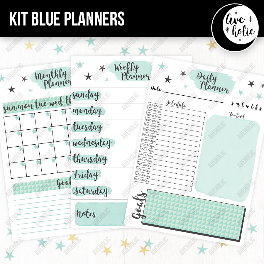 Blue Planners kit Aveholic by AveholicD on DeviantArt