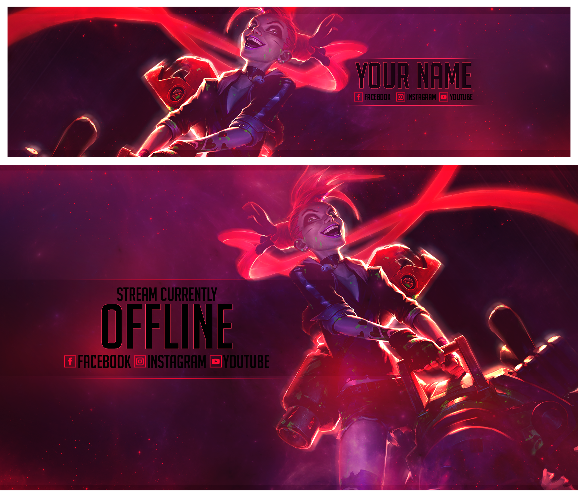 Slayer Jinx - Banner and Offline Screen by Psychomilla on DeviantArt