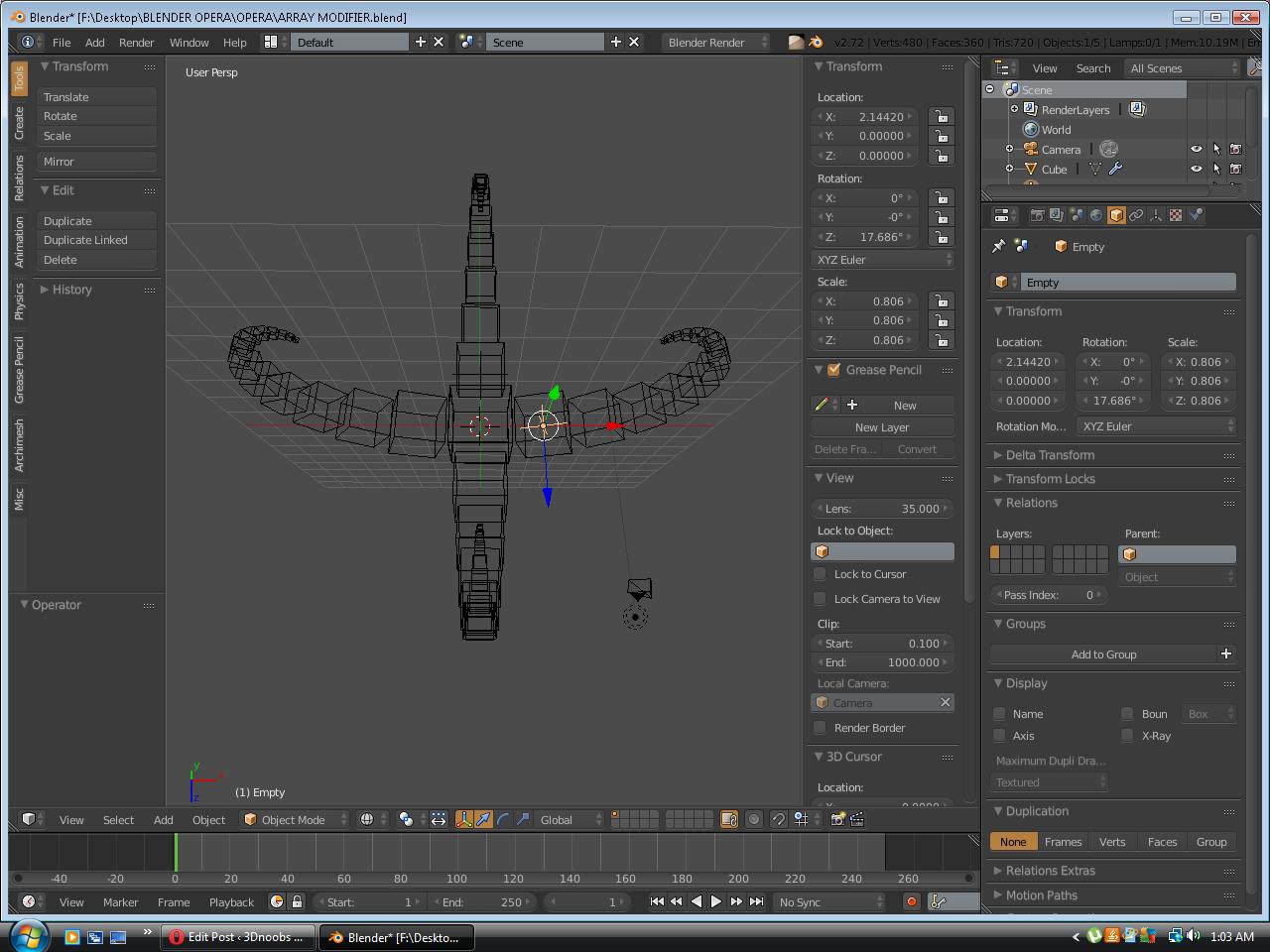 Array modifier in Blender by vile72 on DeviantArt