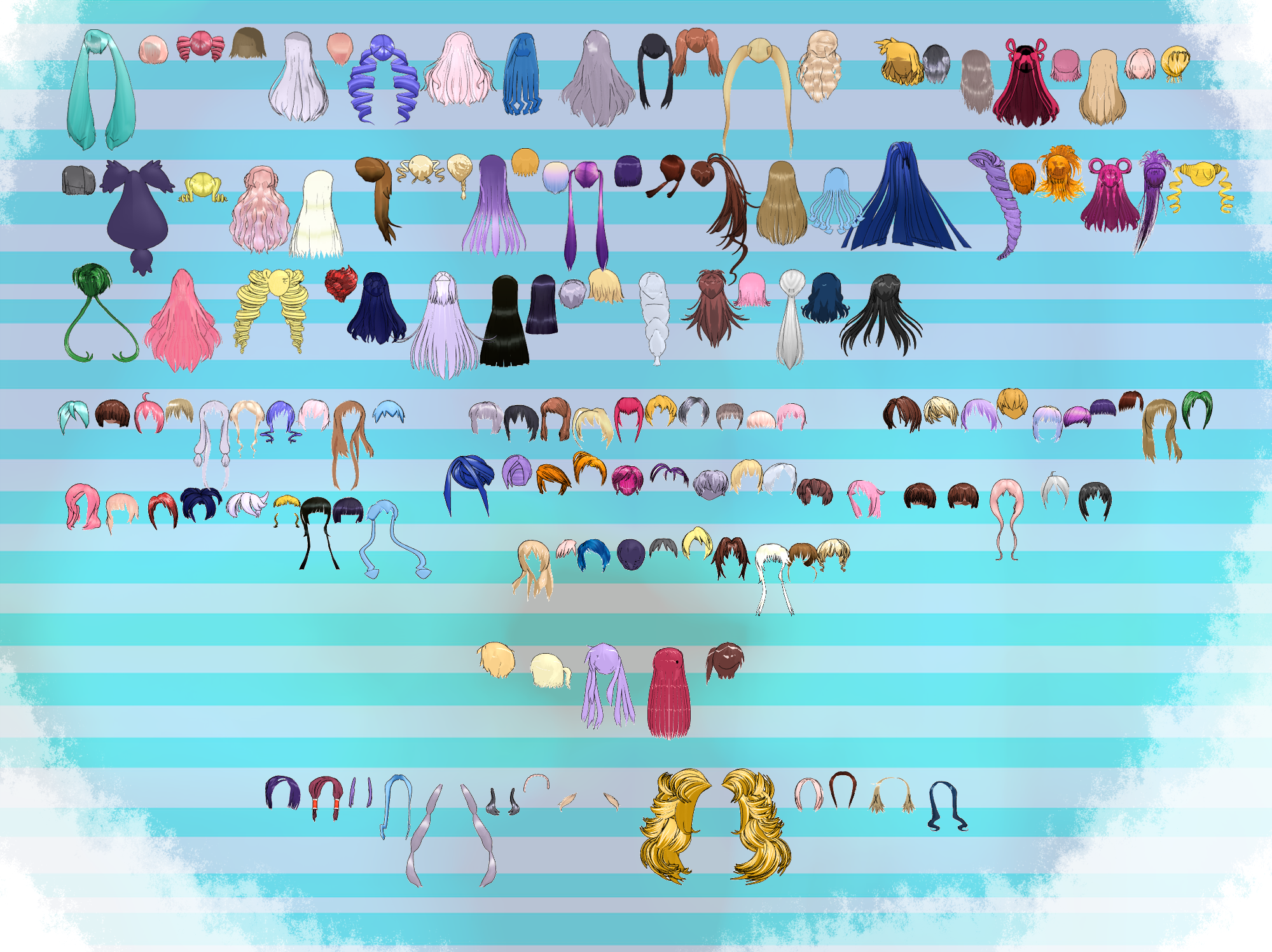 MMD hair pack 1 by MMD3DCGParts on DeviantArt