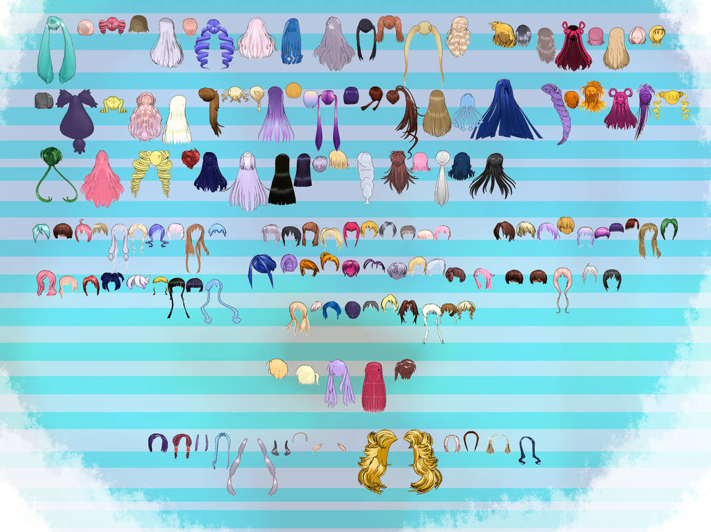 MMD hair pack 1 by MMD3DCGParts on DeviantArt