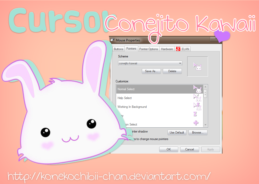 Cursor Conejito kawaii (Con instalador) by KonekoChibii-Chan on DeviantArt