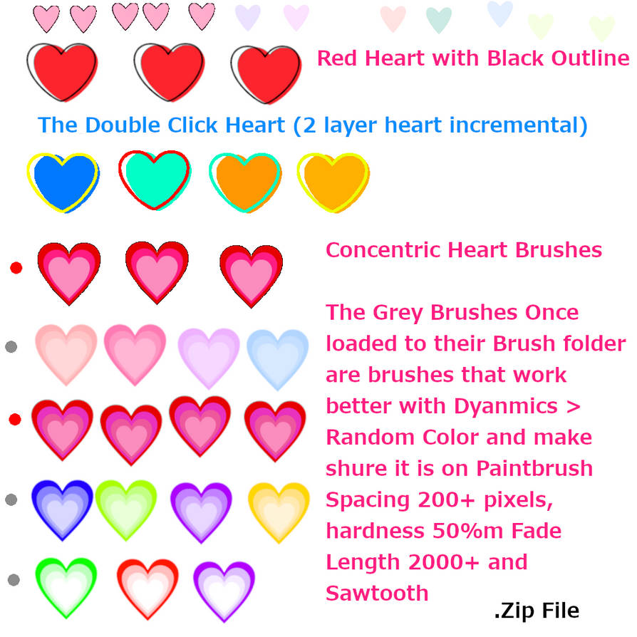 Small Heart Brush Pack for Gimp by mrbunnylamakins on DeviantArt