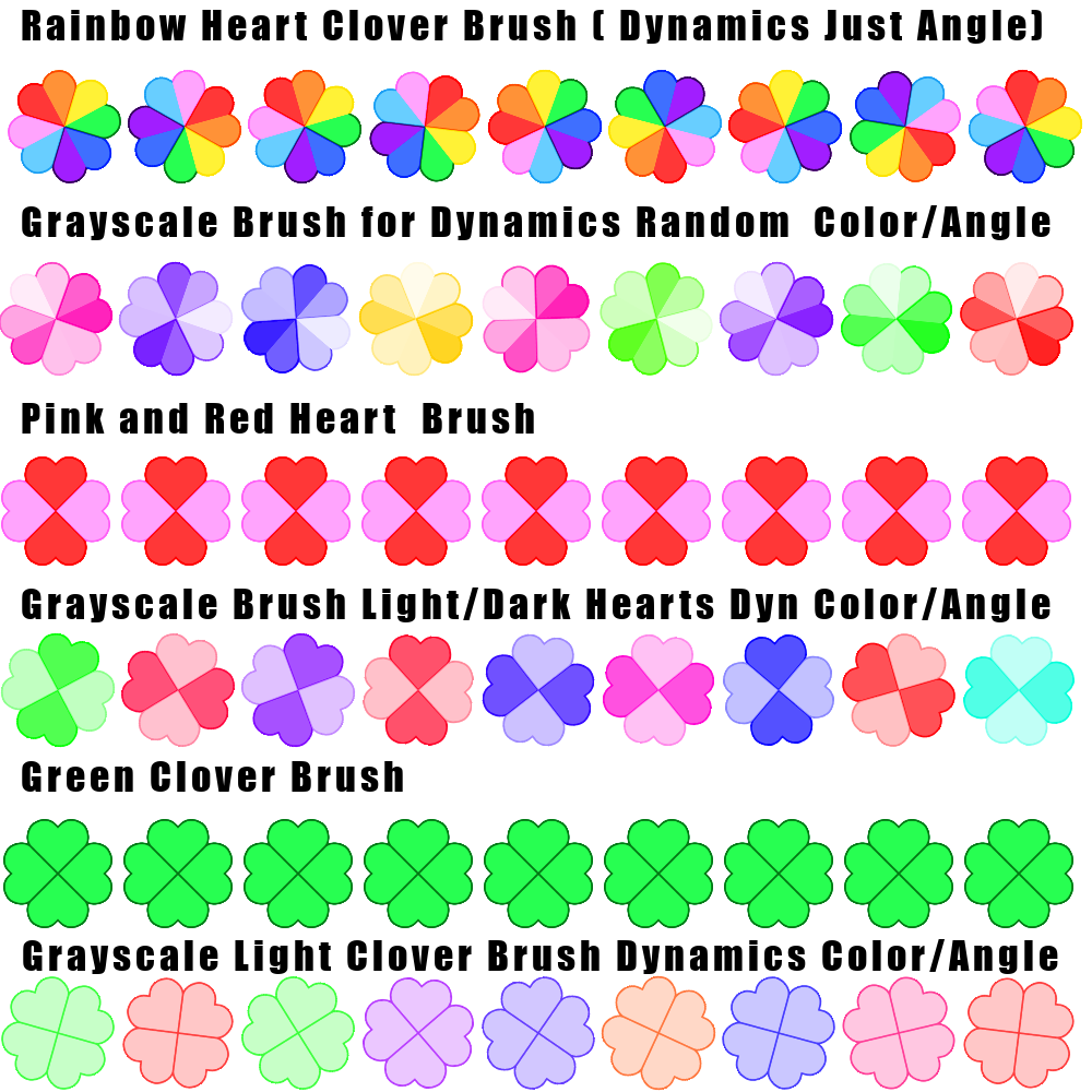 Heart Clover Brushes For Gimp (.zip File) by mrbunnylamakins on DeviantArt