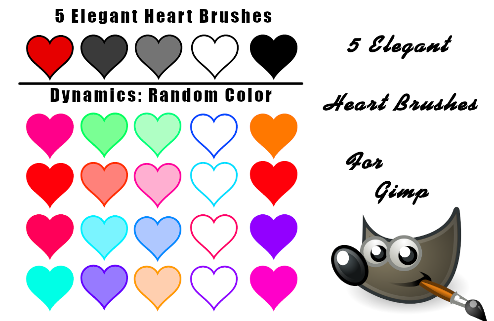 Elegant Heart Brushes Fir Gimp (.zip File) by mrbunnylamakins on DeviantArt