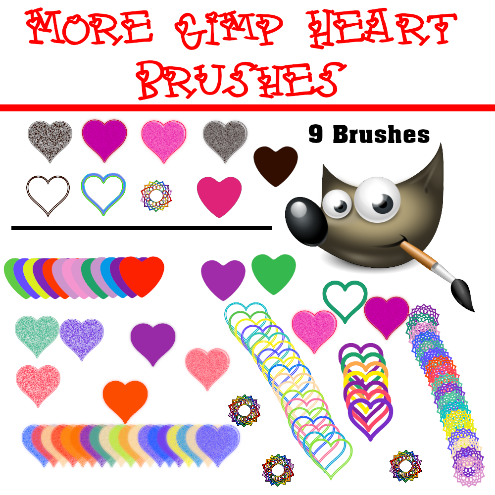 More Gimp Heart Brushes by mrbunnylamakins on DeviantArt