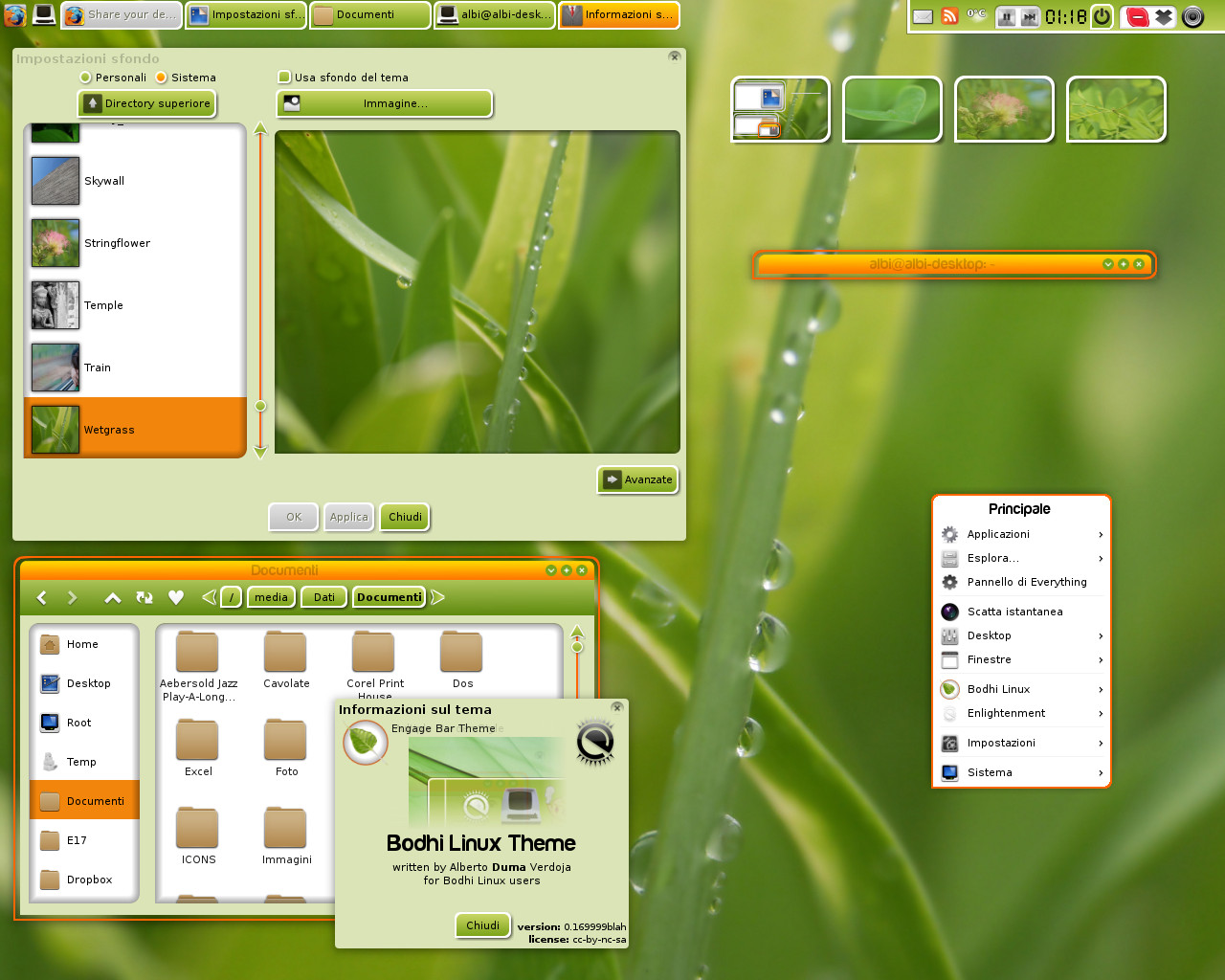 E17 En Bodhi Linux OpenSUSE E17 Theme