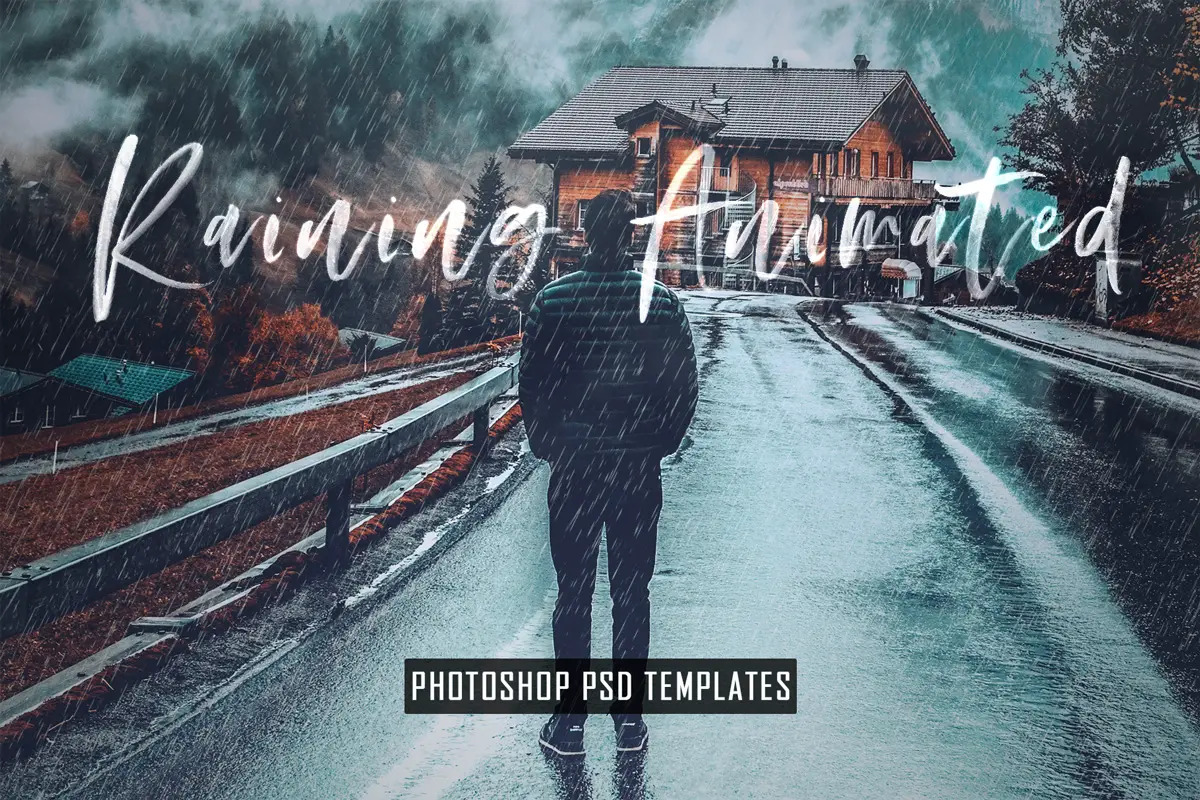Animated Raining Photoshop PSD Template Free by symufa on DeviantArt