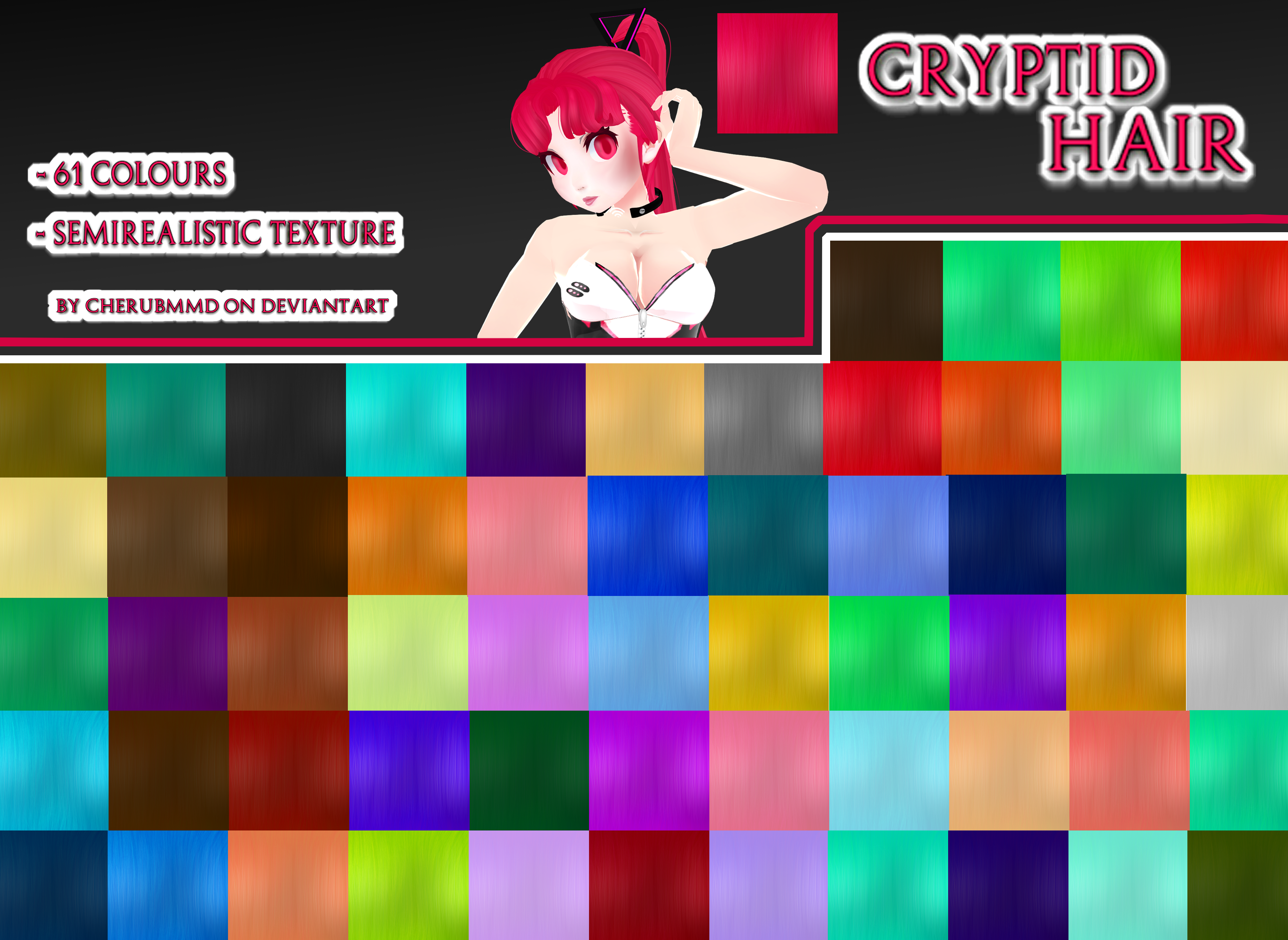 [MMD] Cryptid Hair Texture Pack by CherubMMD on DeviantArt