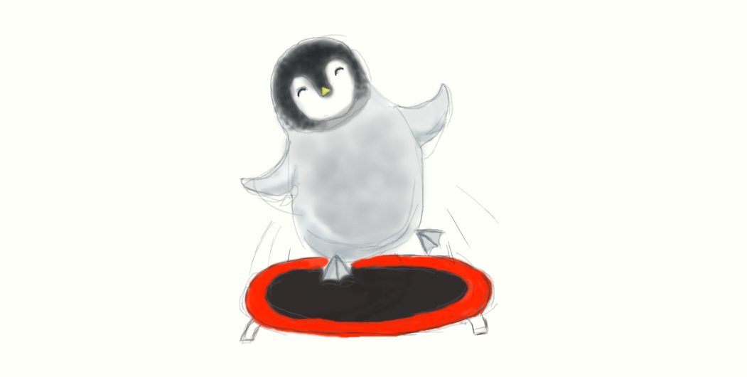 Penguin jumping on a trampoline by SamWightman on DeviantArt