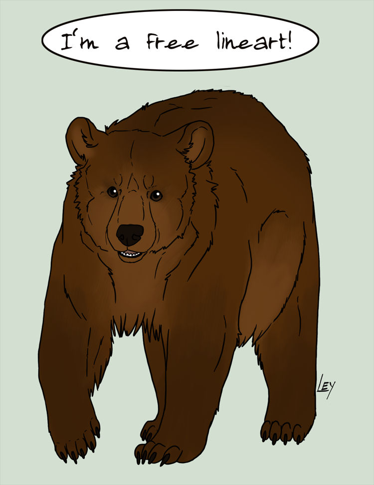 Free Lineart - Bear by Mikaley on DeviantArt