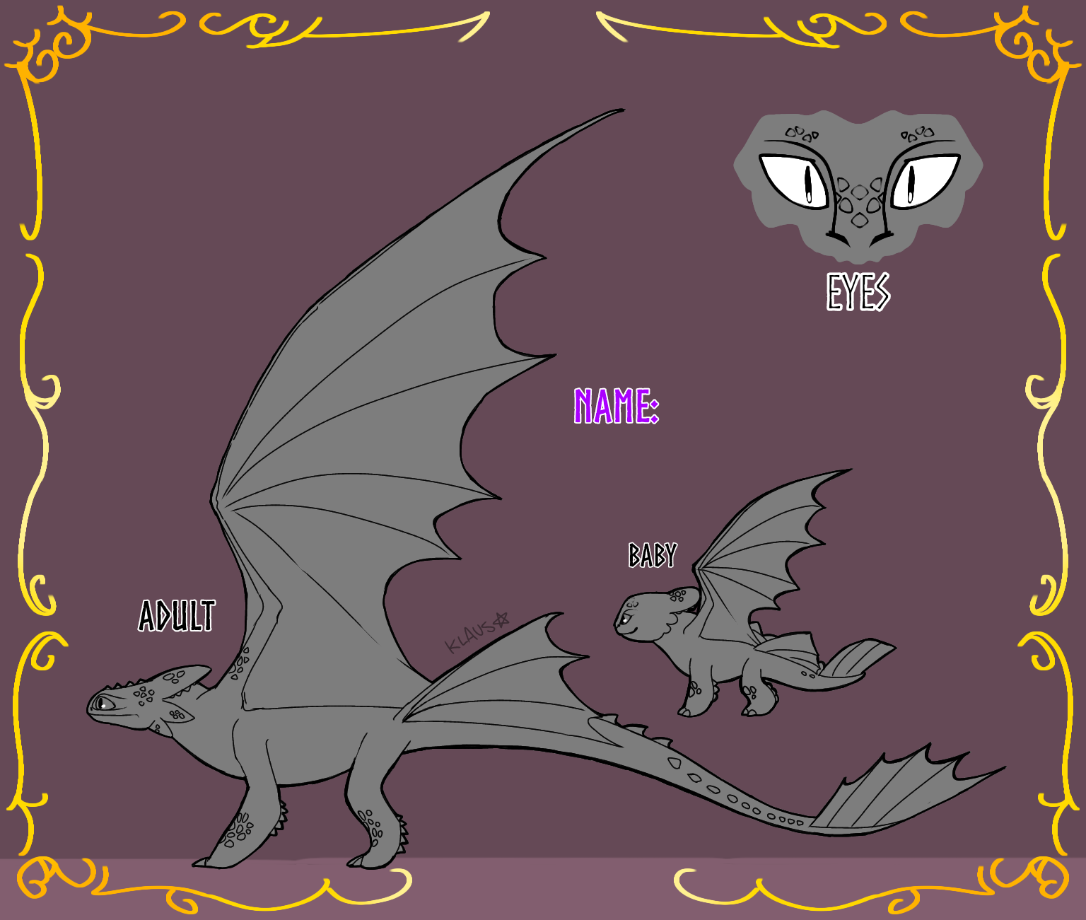 HTTYD Nightfury OC base (F2U PSD FILE) by KlausIsReal on DeviantArt