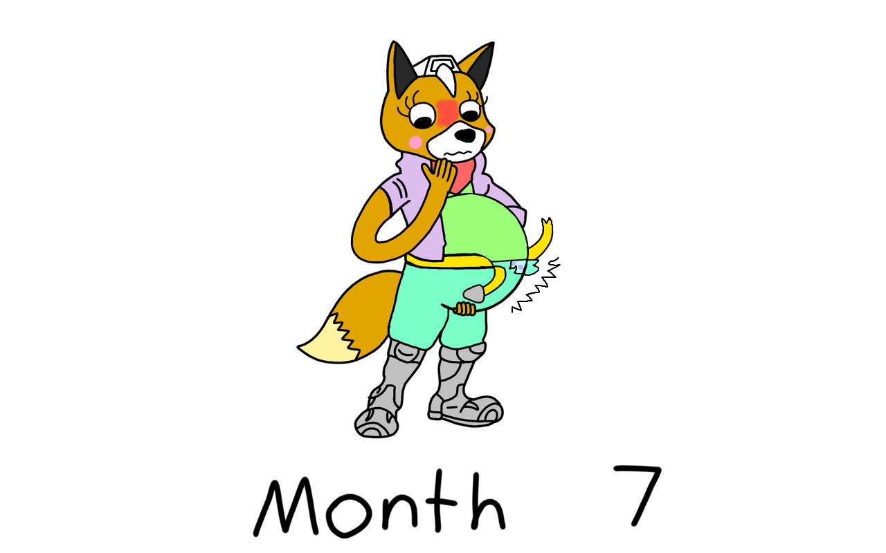 Genderbent Fox Pregnancy Month 7 by 452799 on DeviantArt