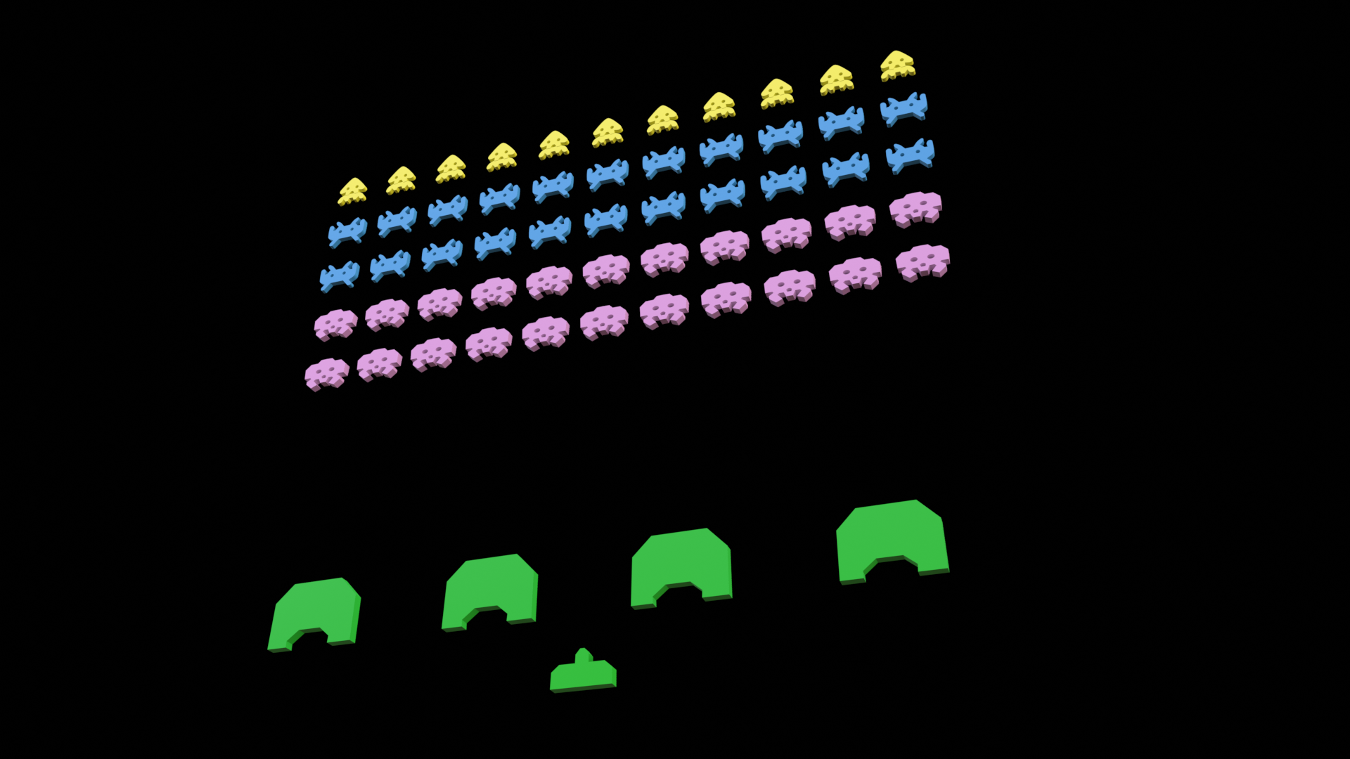 Space Invaders scene blueprint - Blender 2.8 by MakeGamesYT on DeviantArt