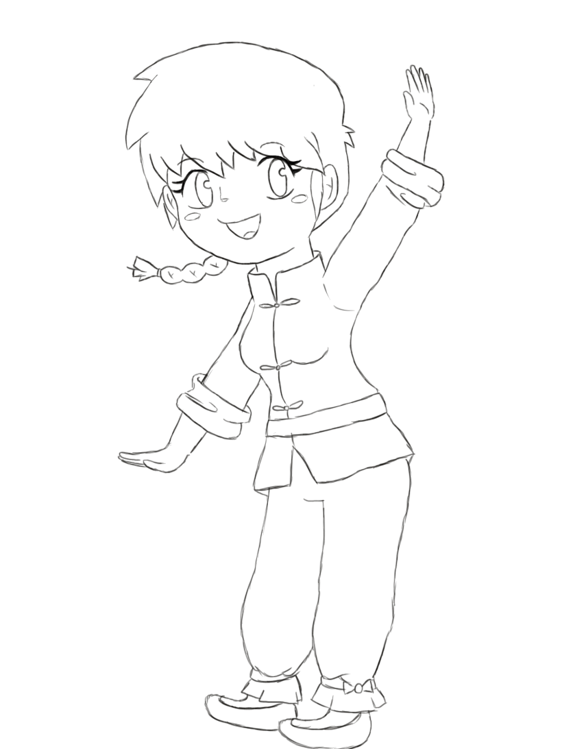 Chibi Ranma Lineart by Toastyhedgehog on DeviantArt