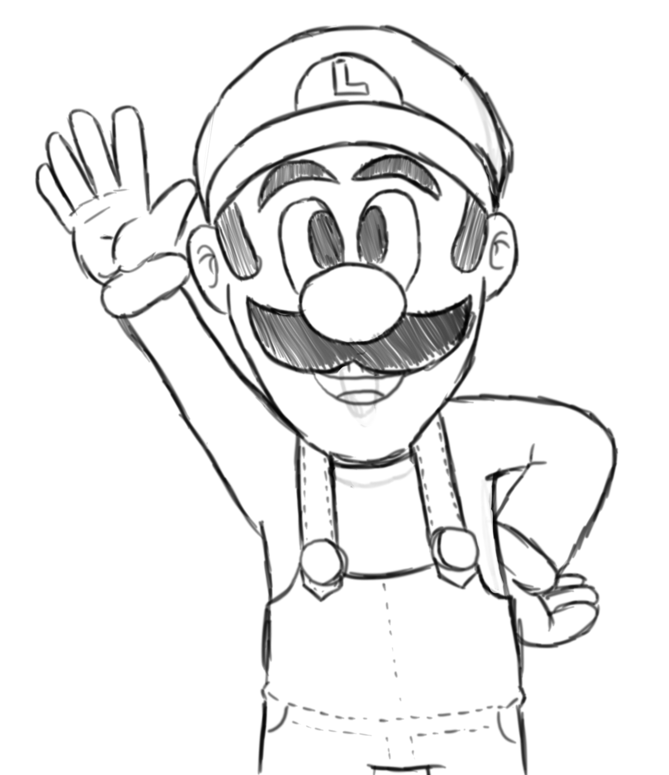 Luigi sketch by Toastyhedgehog on DeviantArt