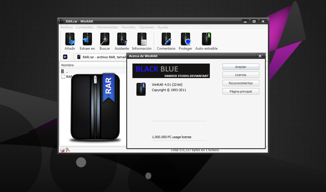 Winrar Skin Black Blue by Dandex on DeviantArt