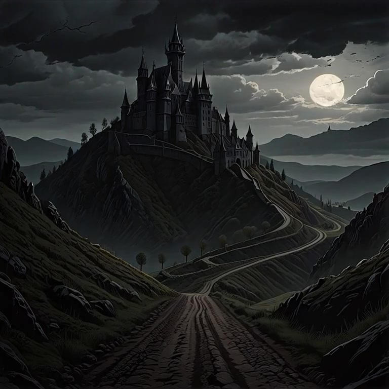 Gothic Castle and Dragon by Aria360 on DeviantArt