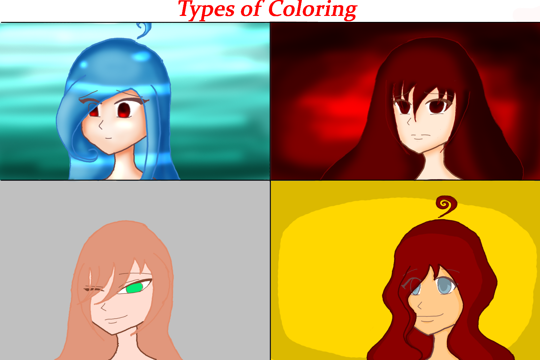 Types of Coloring by GaiaLightTree on DeviantArt