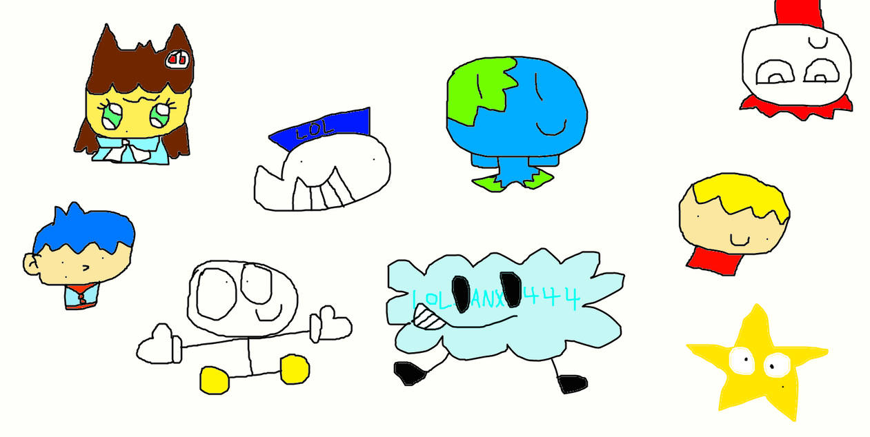 A lazy doodle of some deviants' characters by SparksInG-major on DeviantArt