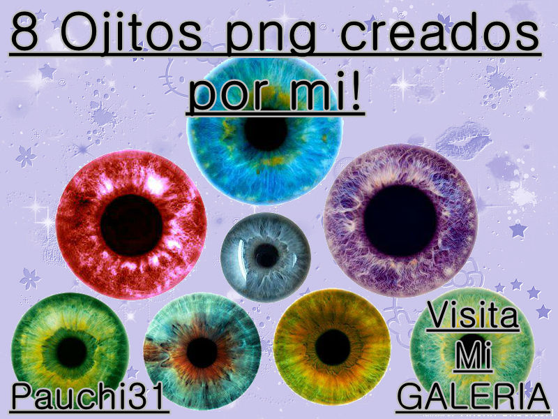 Pack 8 Ojitos png creados por MI - RAR by Pauchi31 on DeviantArt