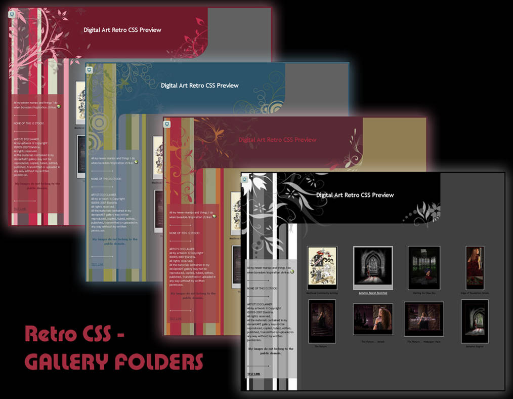 RETRO CSS GALLERY FOLDERS UPDATED Dec 2013 by Elandria on DeviantArt