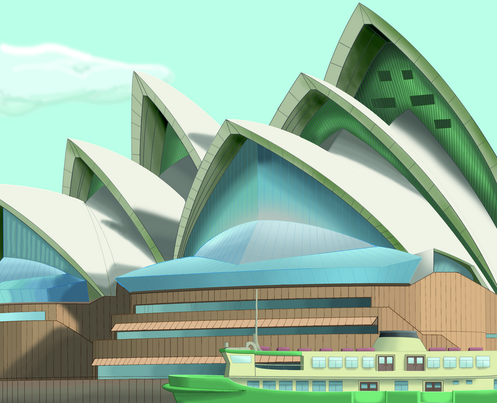 Sydney Opera House (coloured) by Jack-Sanders on DeviantArt