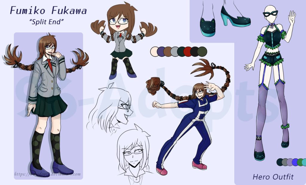 Fumiko Fukawa (BnHA OC) Ref Sheet by 96-Designs on DeviantArt