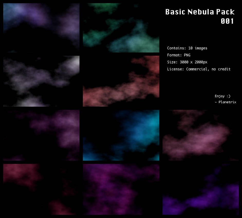 FREE: Basic Nebula Pack 001 by Planetrix on DeviantArt