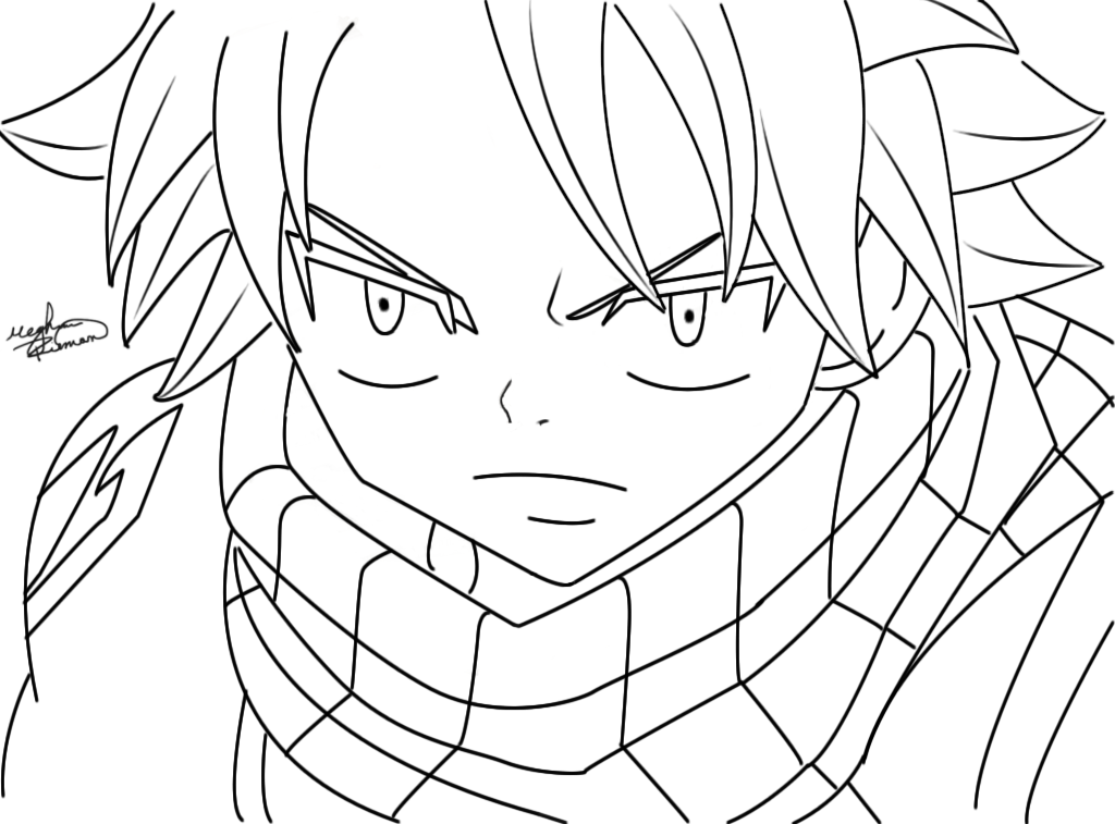 Natsu Line art by Leena-Lee13 on DeviantArt