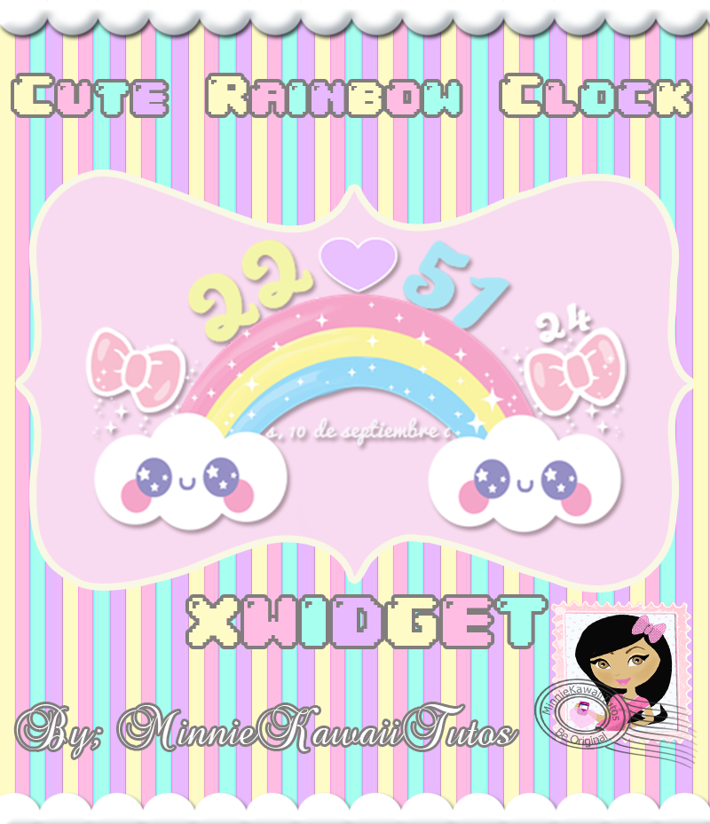 Cute Rainbow Clock Xwidget by MinnieKawaiiTutos on DeviantArt