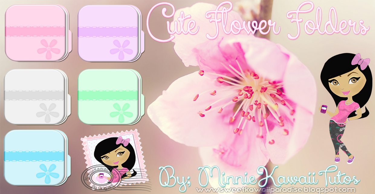 Cute Flower Folders By MinnieKawaiiTutos by MinnieKawaiiTutos on DeviantArt