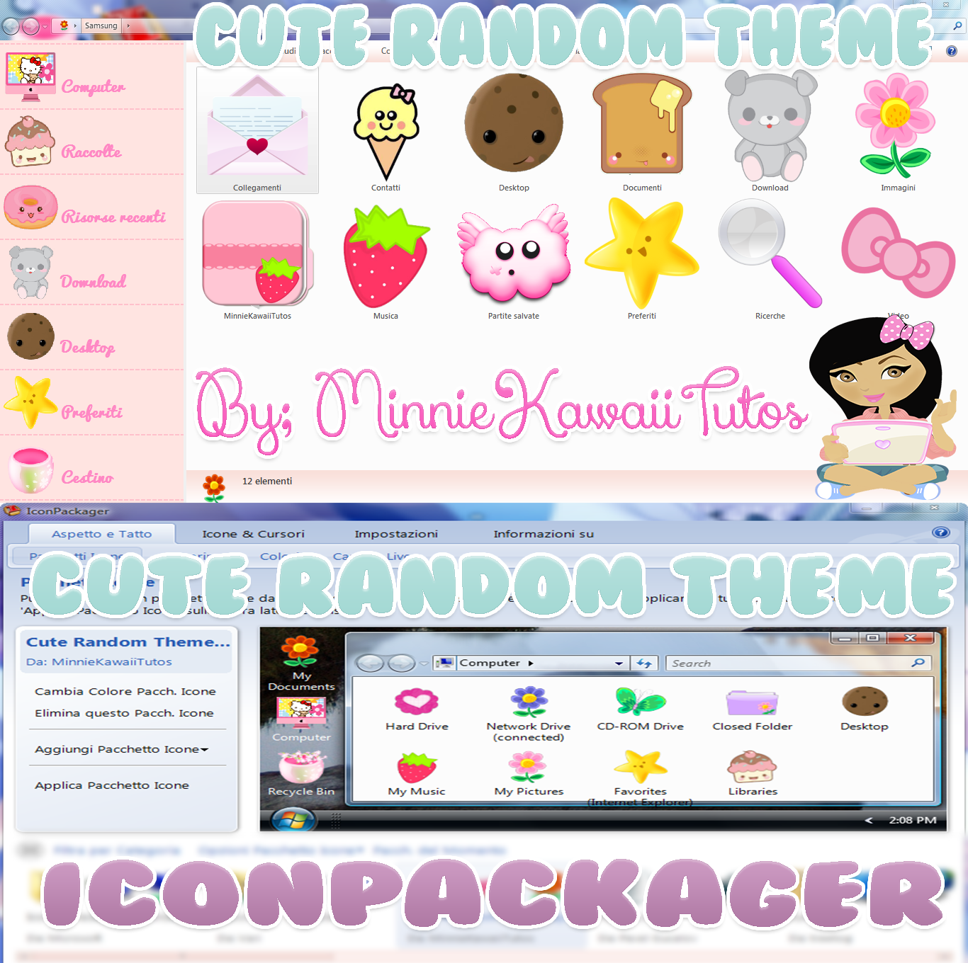 Cute Random Theme Iconpackager by MinnieKawaiiTutos on DeviantArt