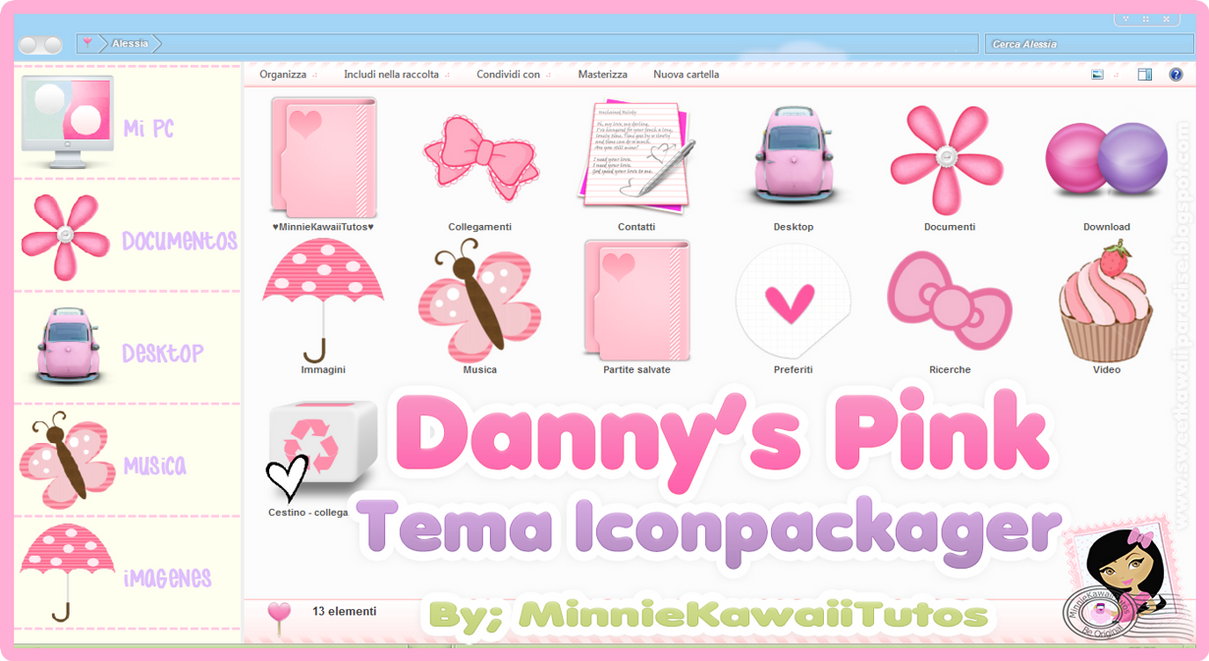 Danny's Pink Theme Iconpackager by MinnieKawaiiTutos on DeviantArt