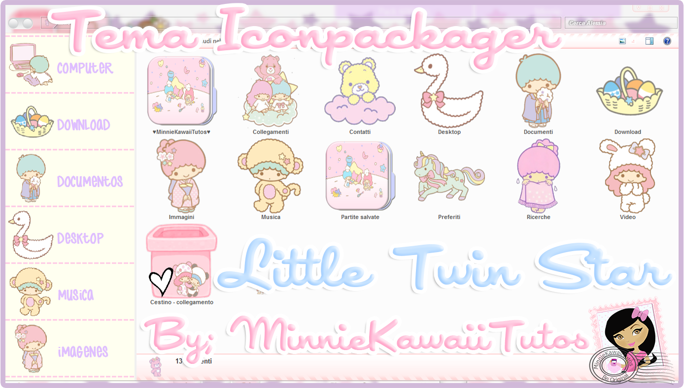 Tema Iconpackager Little Twin Stars by MinnieKawaiiTutos on DeviantArt