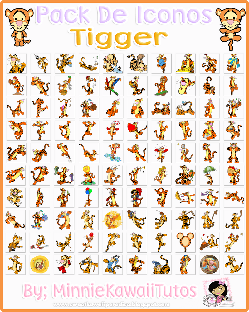 Pack De Iconos y Pngs Tigger by MinnieKawaiiTutos on DeviantArt