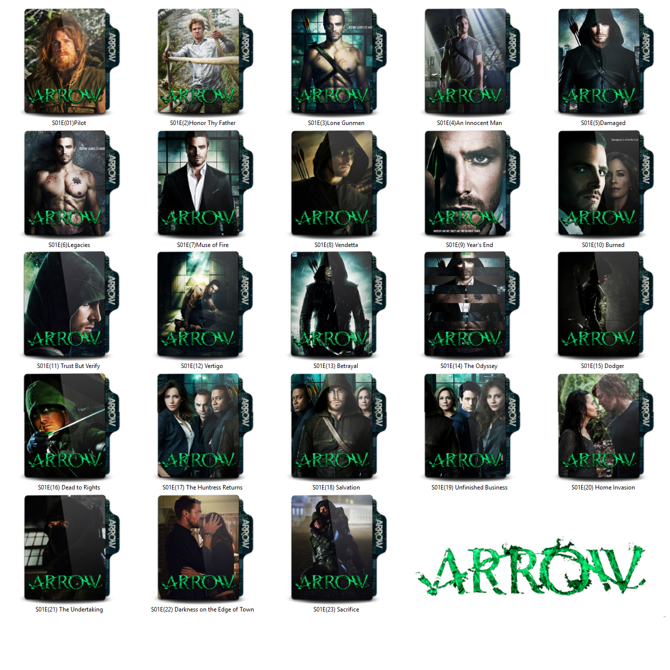 Arrow Season 1 Episode Folder Icons by CAESER-JITH on DeviantArt