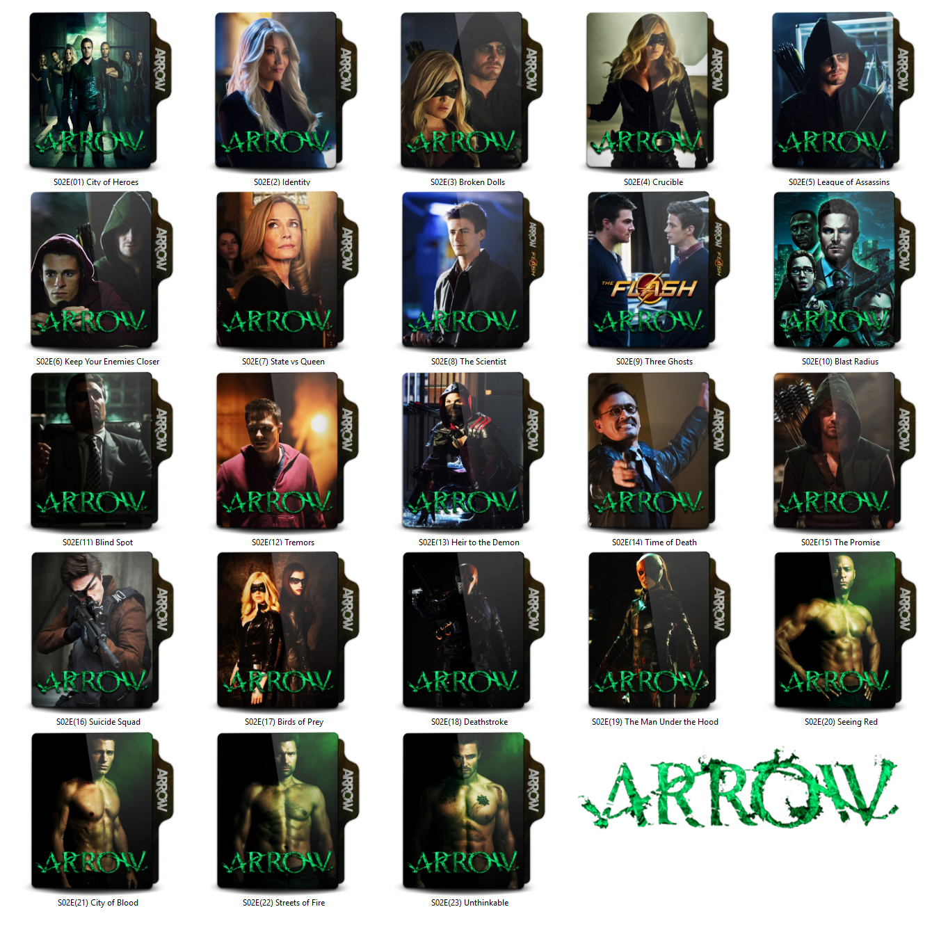 Arrow Season 2 Episode Folder Icons by CAESER-JITH on DeviantArt