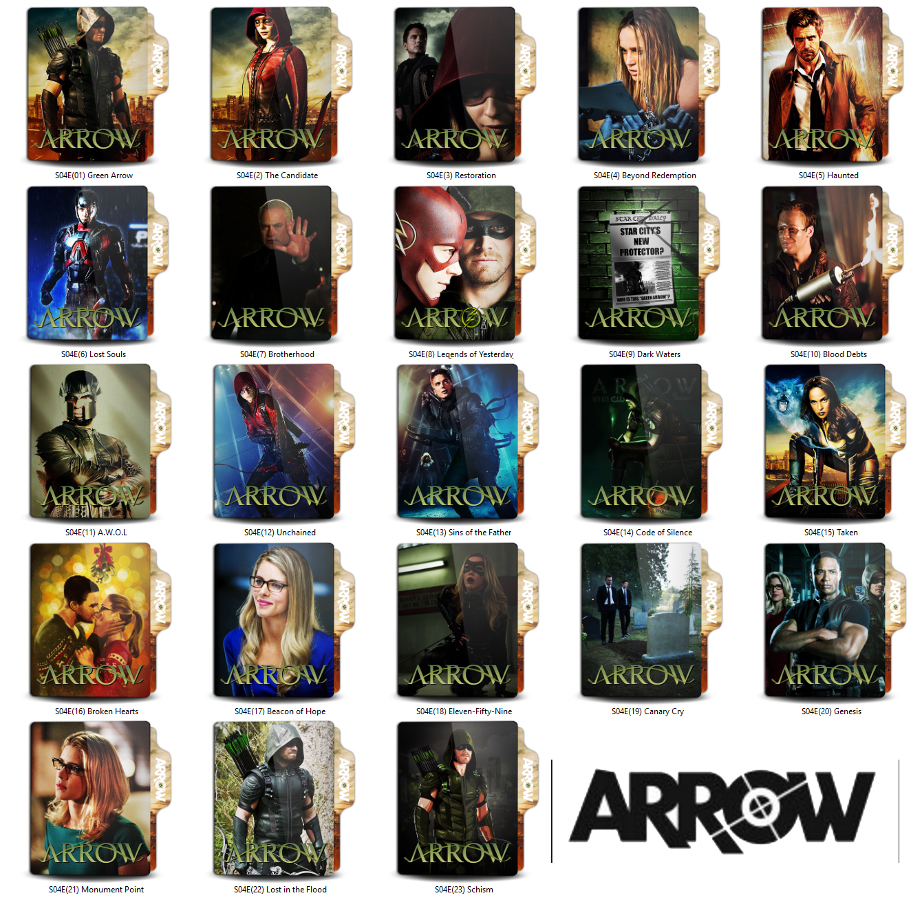 Arrow Season 4 Episode Folder Icons by CAESER-JITH on DeviantArt