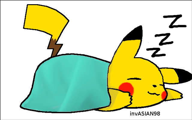 Pikachu sleeping 1 by invASIAN98 on DeviantArt