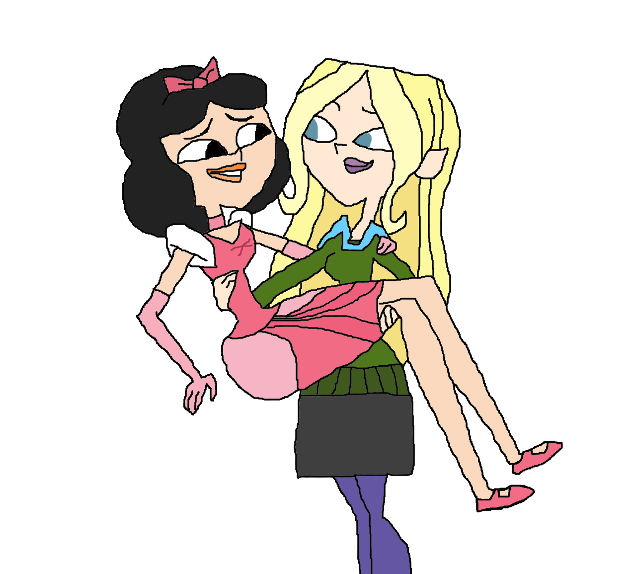 Dawn carrying Ella Colored by TDElla4ever on DeviantArt