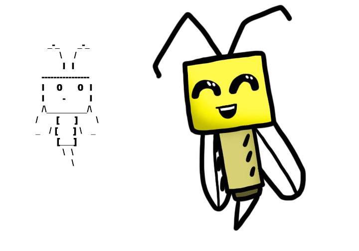 Edward the ASCII wasp [READ DESCRIPTION] by darksack100 on DeviantArt